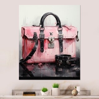 Designart "Fashion Pink Bag Glamour I" Fashion Metal Wall Art Prints - Bed Bath & Beyond - 39411678